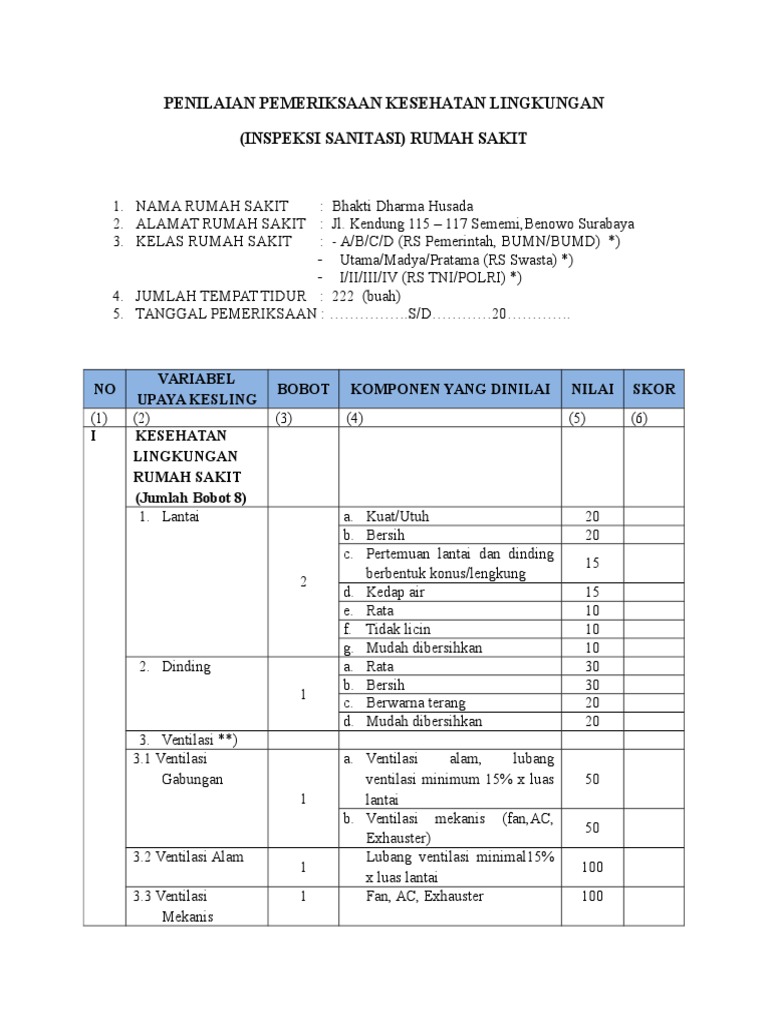 Form Rumah Sakit | PDF