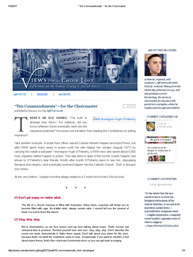 "Ten Commandments" For The Choirmaster | PDF | Choir | Religion And Belief