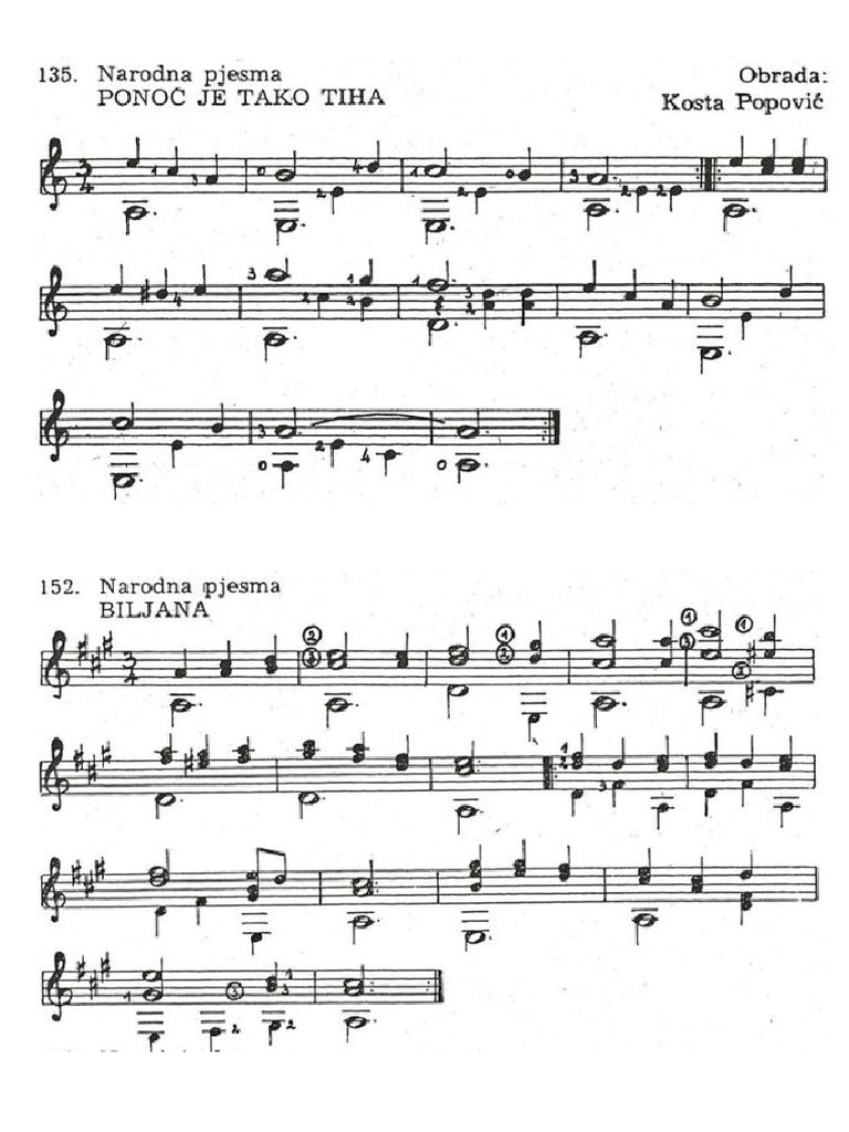 Ponoc Je Tako Tiha - Biljana - V.andre | PDF