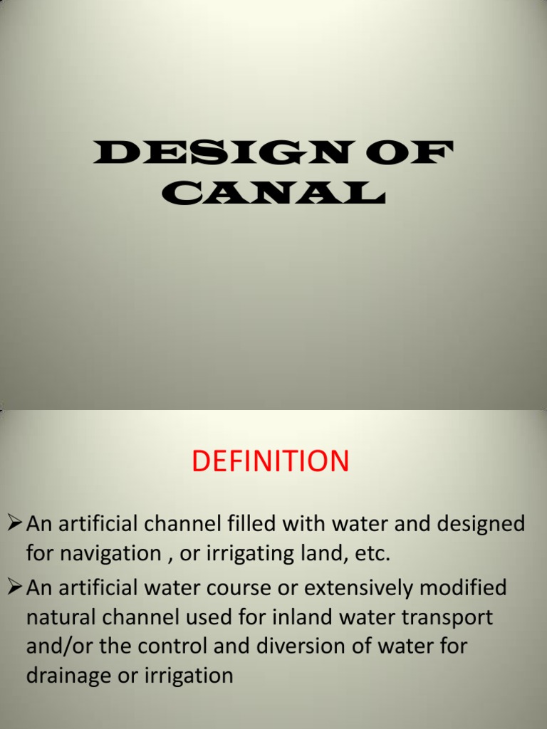 Canal Design | PDF | Canal | Irrigation