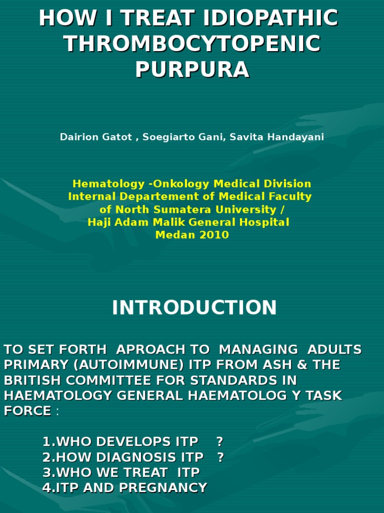 Managing Idiopathic Thrombocytopenic Purpura | PDF | Wellness | Medical