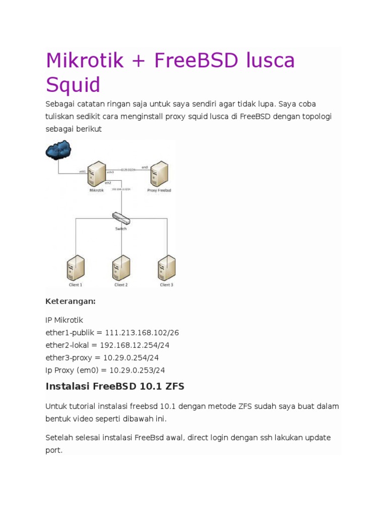 Mikrotik + FreeBSD Lusca Squid | PDF