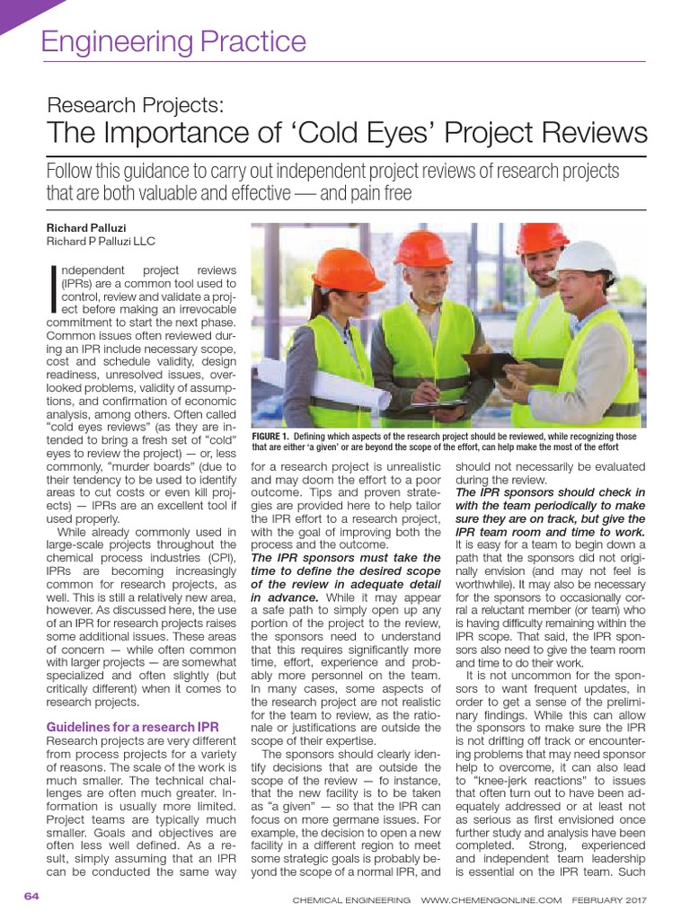 Research Projects - The Importance of Cold Eyes Project Reviews | PDF ...