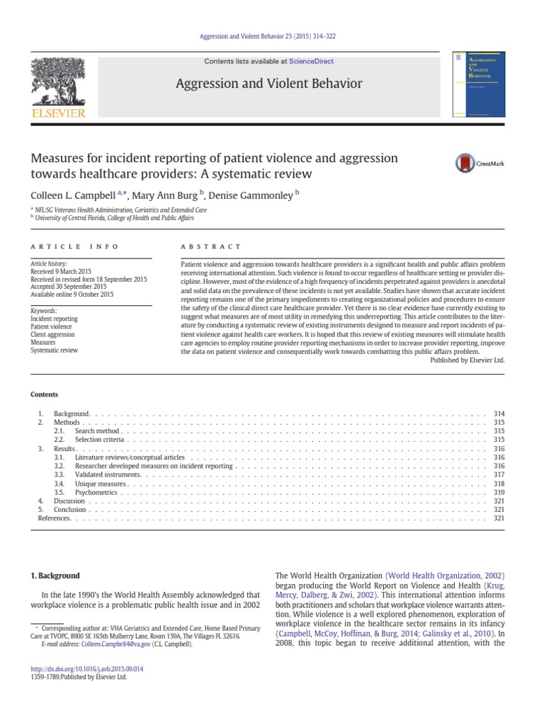 Aggression and Violent Behavior Volume 25 Issue 2015, Measures For ...