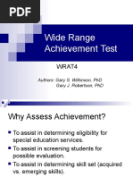Overview of The WRAT 5 | PDF | Validity (Statistics) | Learning Disability