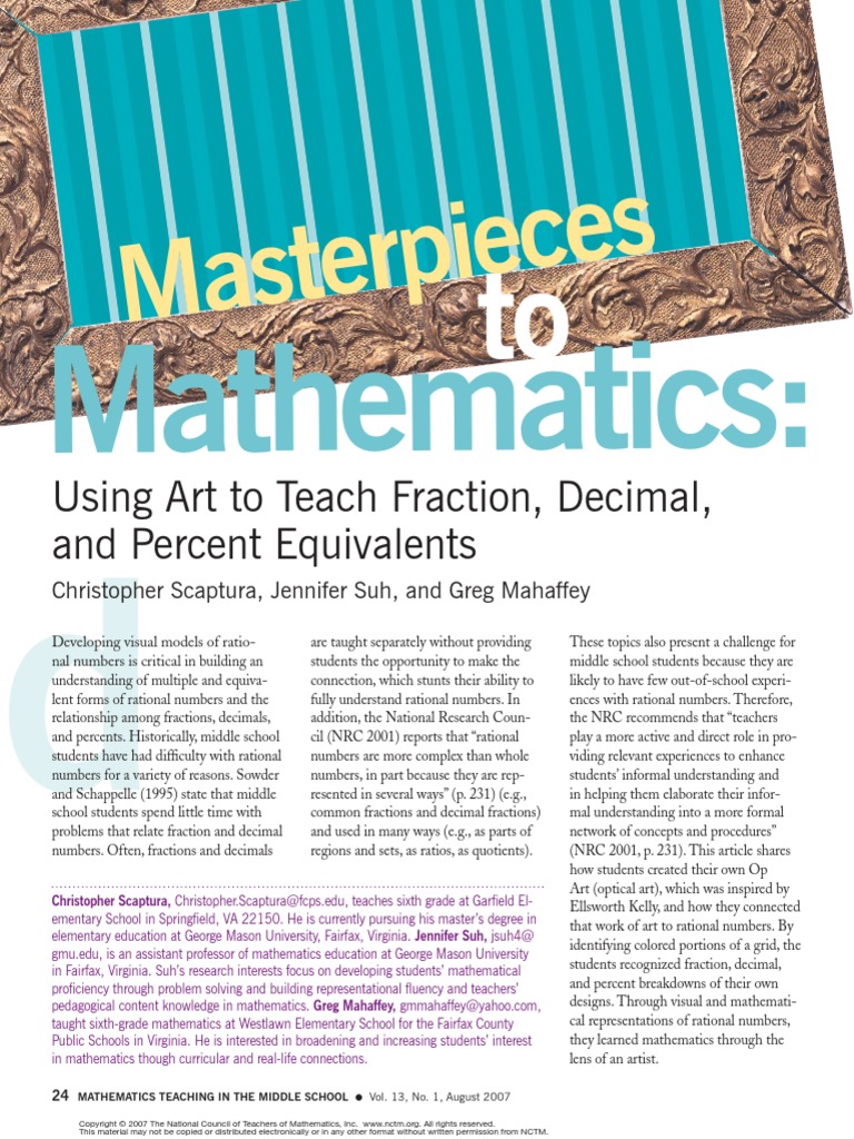 Math Masterpiece PDF | PDF | National Council Of Teachers Of ...