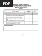 Gas Detector Bump Test Record Log Sheet: Bump Test Result Test Date ...