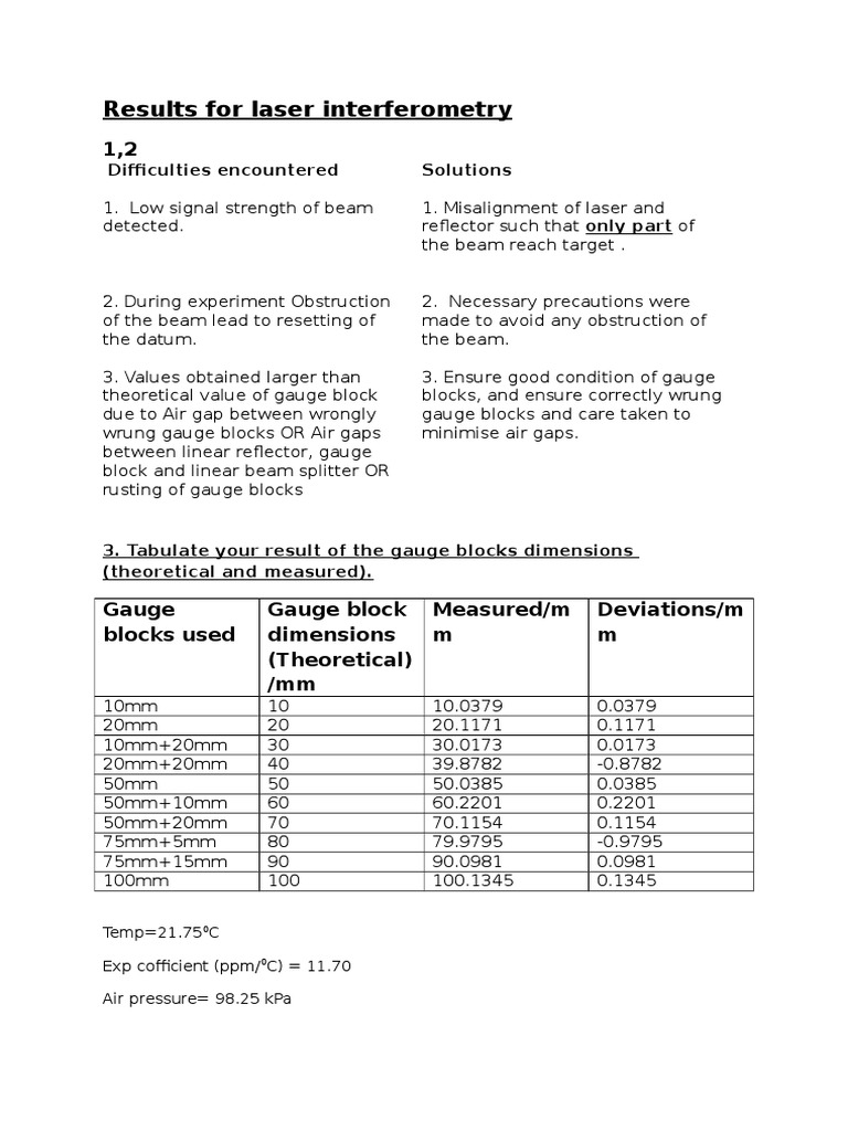 Results For Laser Interferometry | PDF | Interference (Wave Propagation) | Scientific Observation