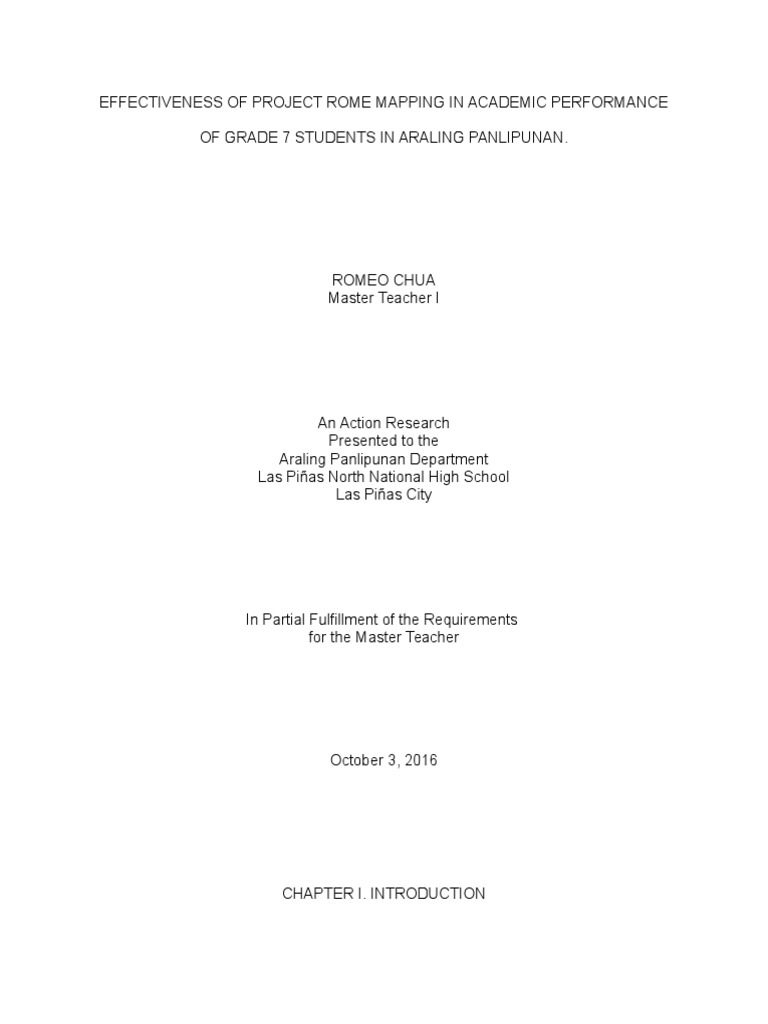 Sample Action Research | PDF | Learning | Cognitive Science