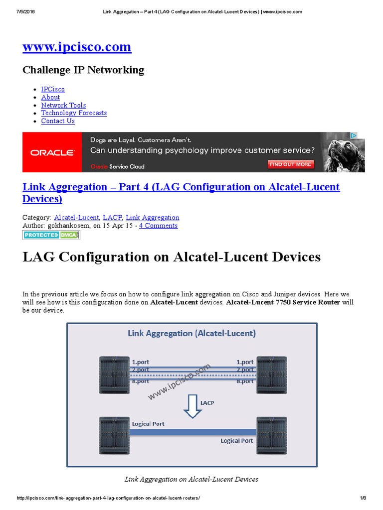 Link Aggregation - Part 4 (LAG Configuration On Alcatel-Lucent Devices ...
