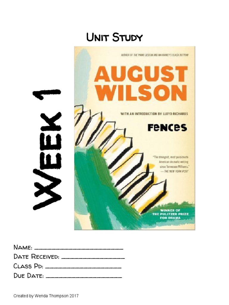 Fencesunitbooklets 5 | PDF | Fences (Play)