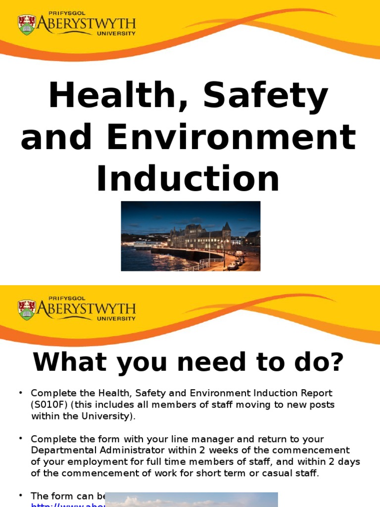 Hse Induction New Pdf Occupational Safety And Health Safety