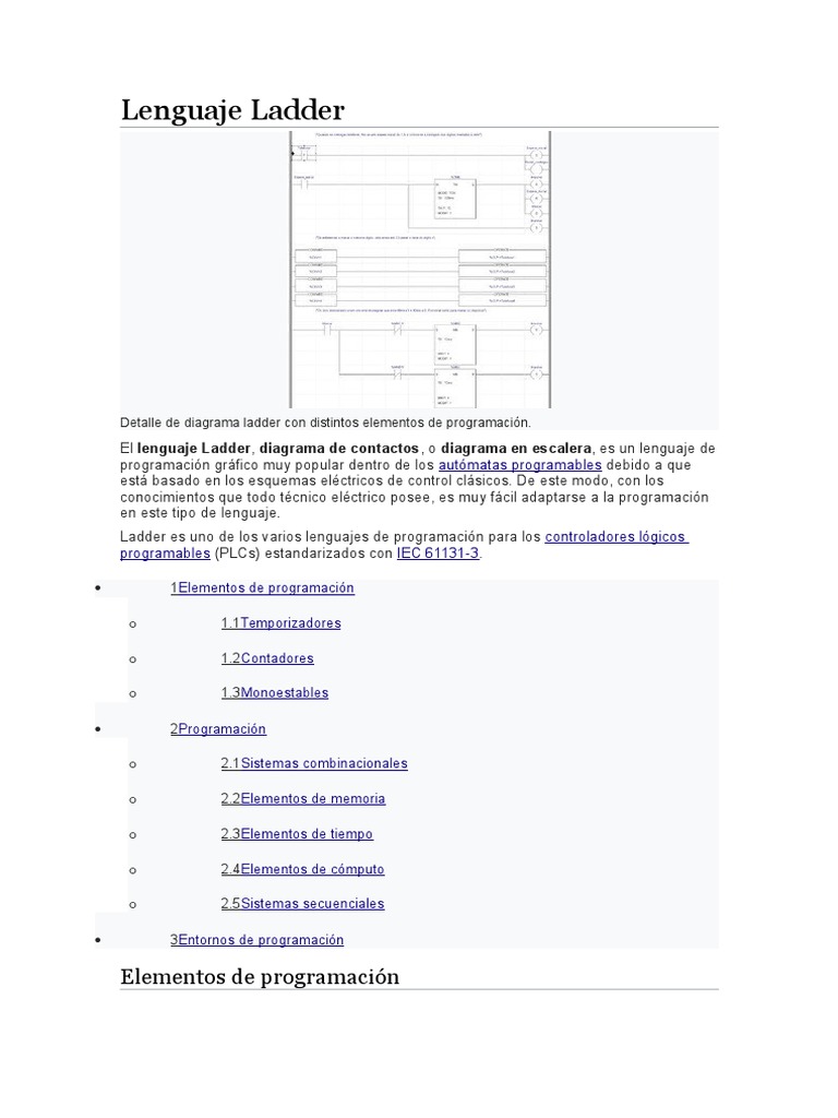 Lenguaje Ladder | PDF | Ingeniería Informática | Informática