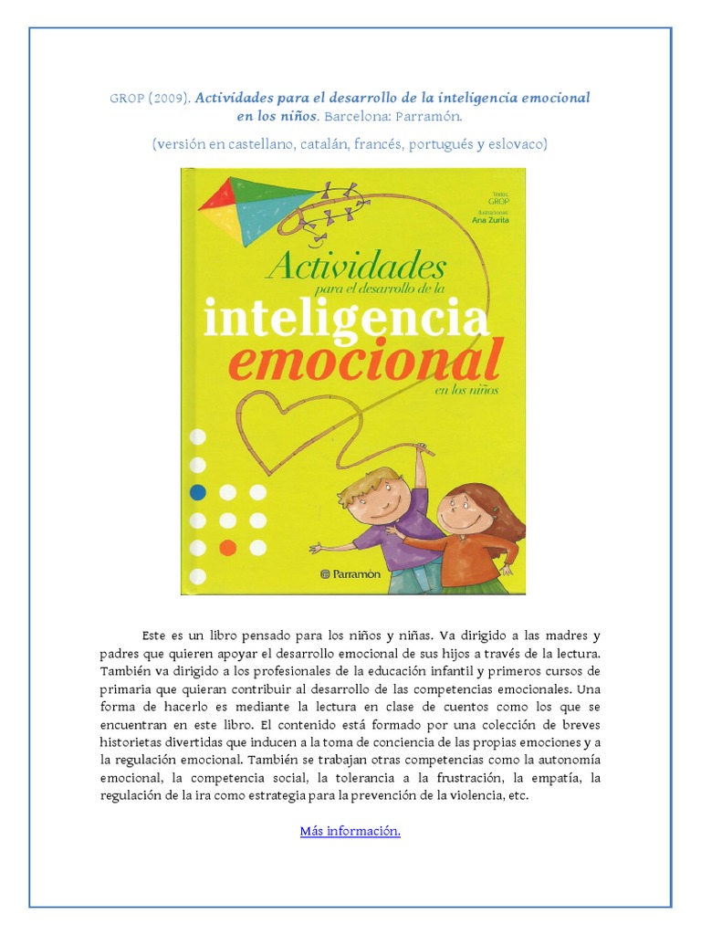 Desarrolla la Inteligencia Emocional Infantil | PDF