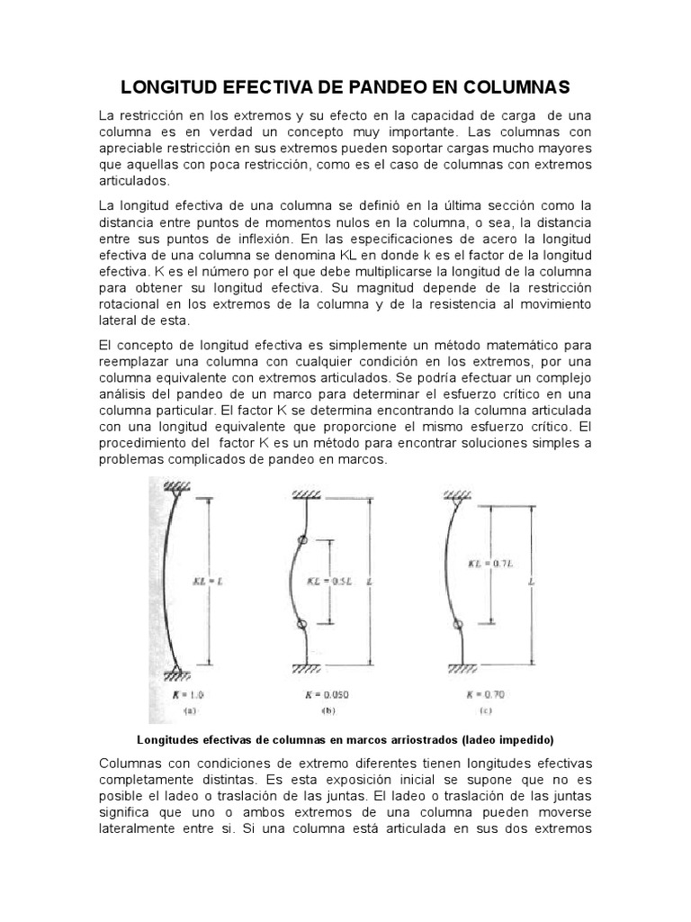 Pandeo en Columnas | Descargar gratis PDF | Pandeo | Longitud