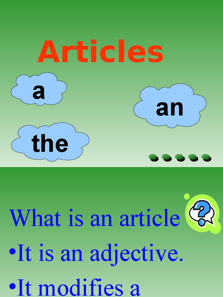 Articles: A The An | PDF | Grammar | Language Families
