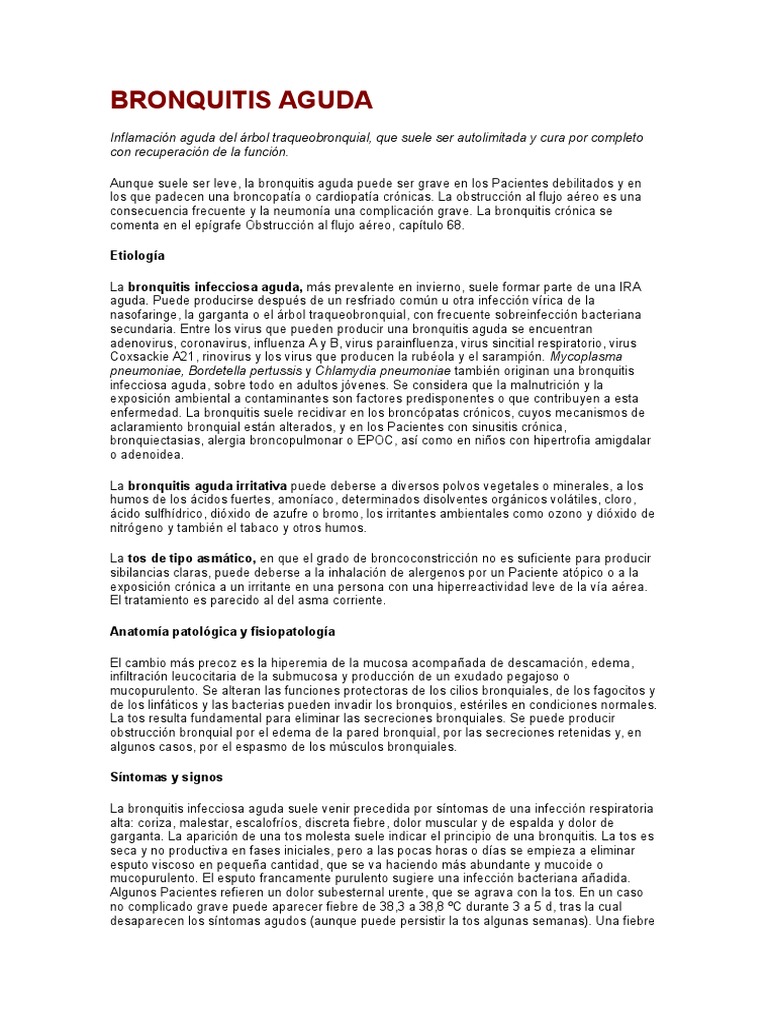 Bronquitis Aguda | PDF | Tos | Asma