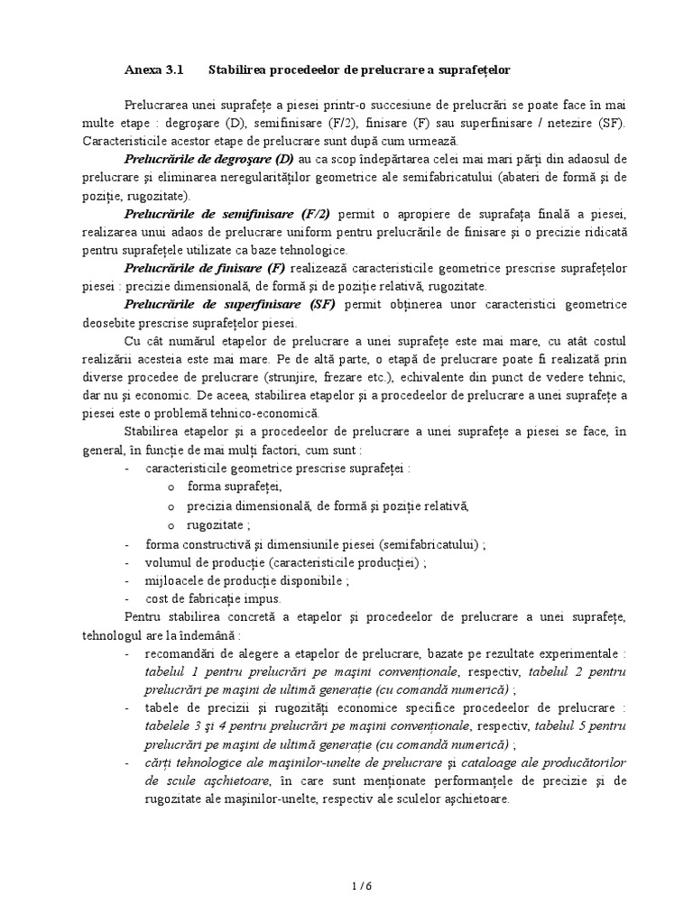 Rugozitate Suprafete Prelucrate | PDF