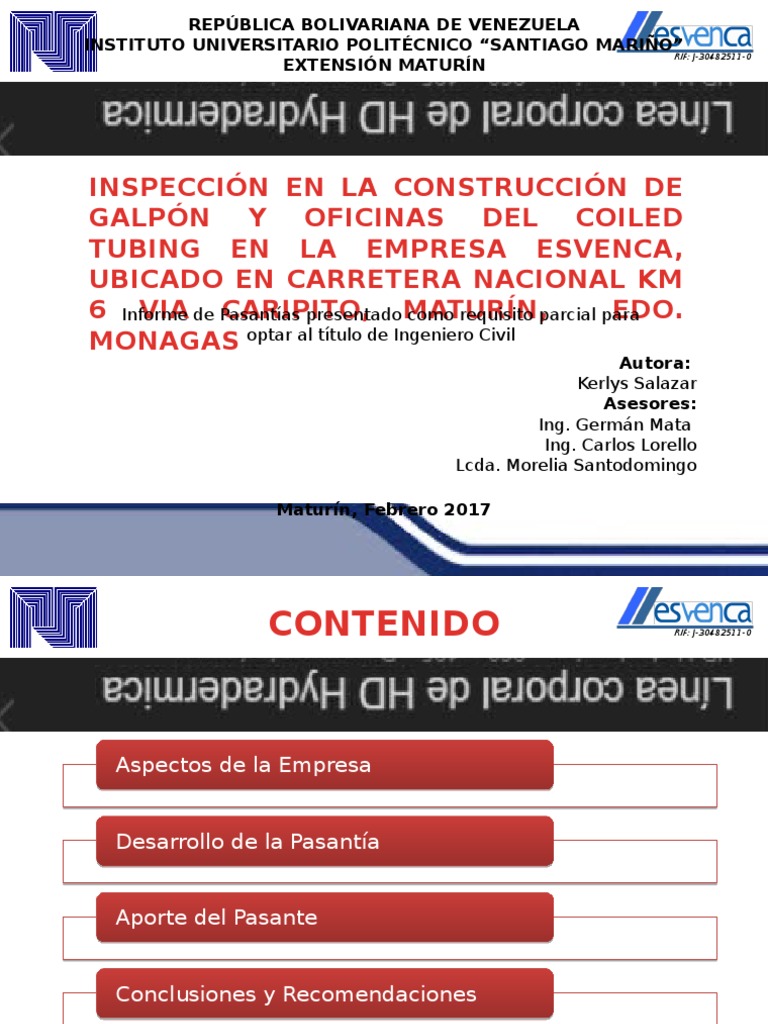 Presentacion Pasantia | PDF | Bienestar | Ingeniero civil