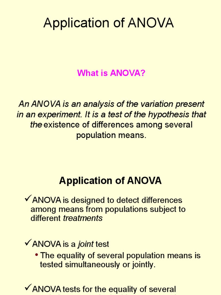 Application of ANOVA | PDF | Analysis Of Variance | Errors And Residuals