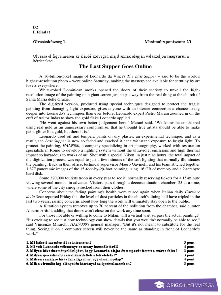 Angol B2 R Sbeli Feladat Mintafeladat 1.image - Marked PDF | PDF | Slavery | Black People