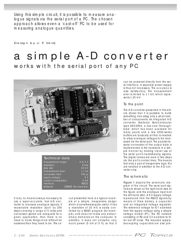 Elektor Electronics 1998-06 | PDF | Electronic Circuits | Switch