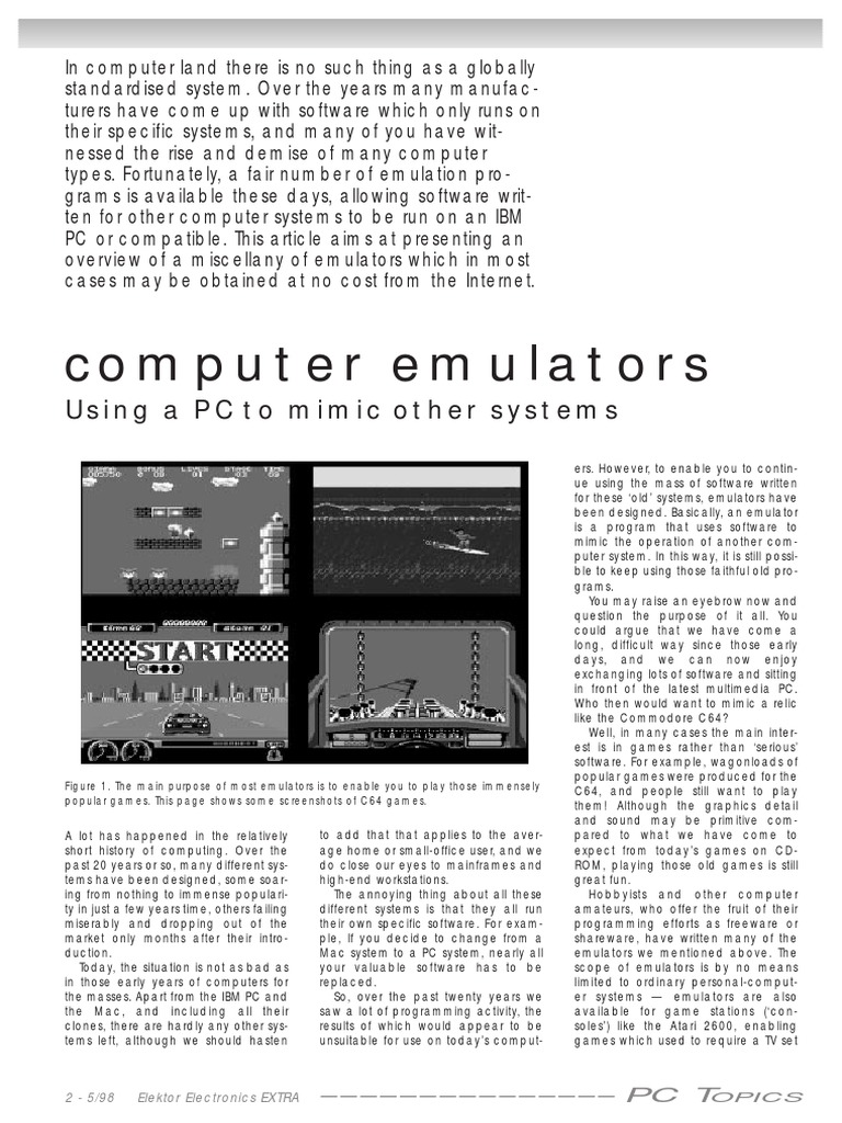 Elektor Electronics 1998-05 | PDF | Emulator | Personal Computers