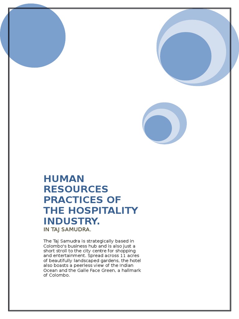 HR Practices in Hospitality | PDF | Human Resource Management ...
