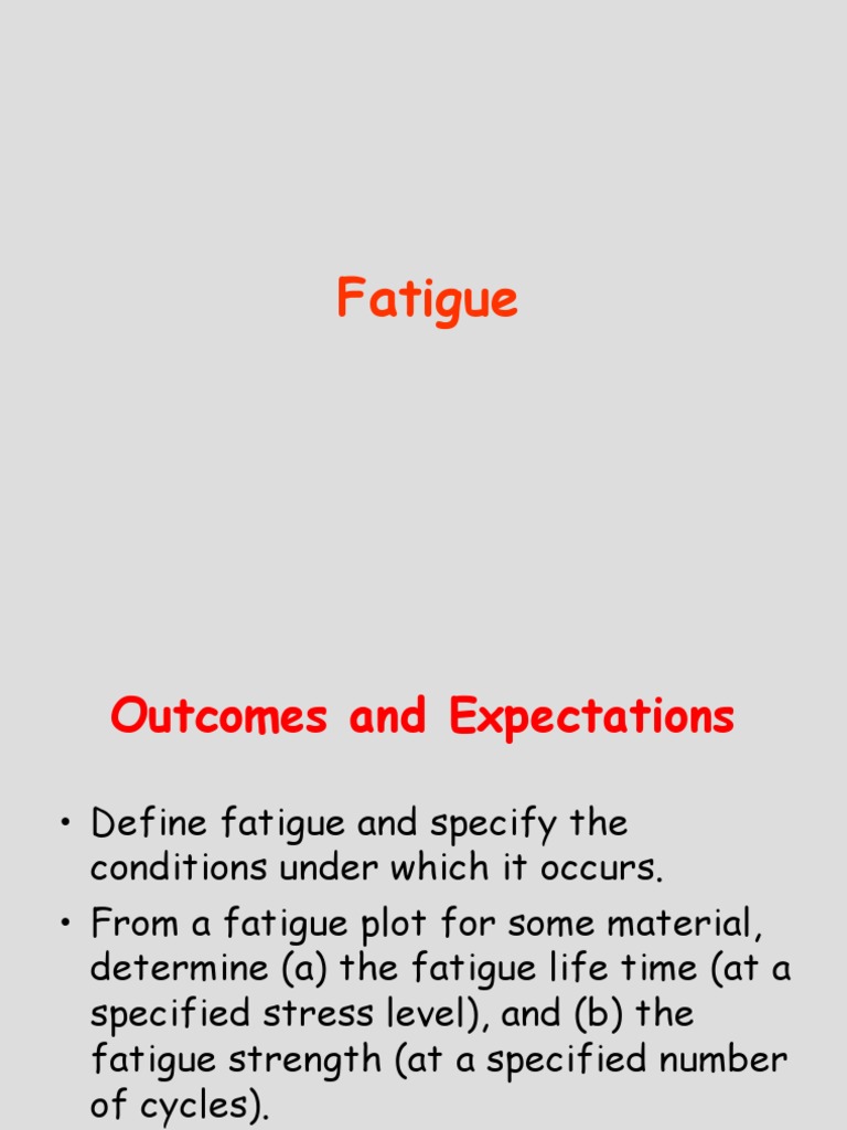 Lecture 12 Fatigue | PDF | Fatigue (Material) | Strength Of Materials