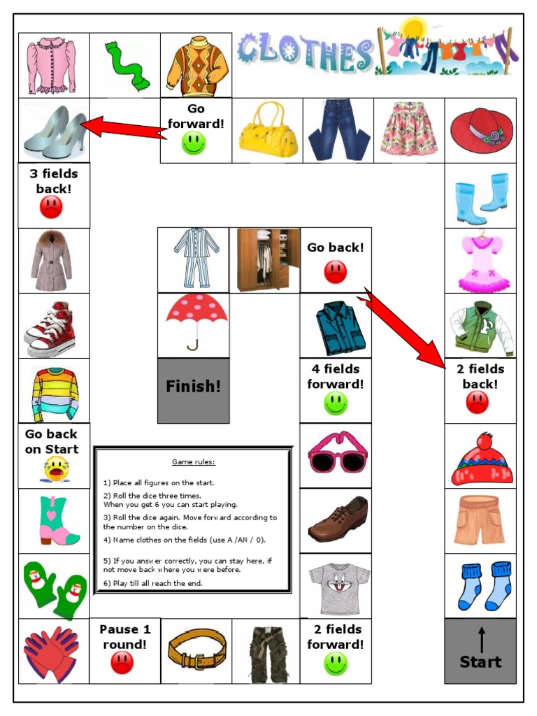 Dice Game Rules for Learning Clothes | PDF | Teaching Methods & Materials