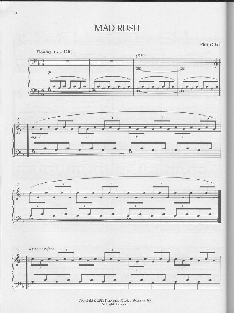 Philip Glass - Mad Rush PDF | PDF