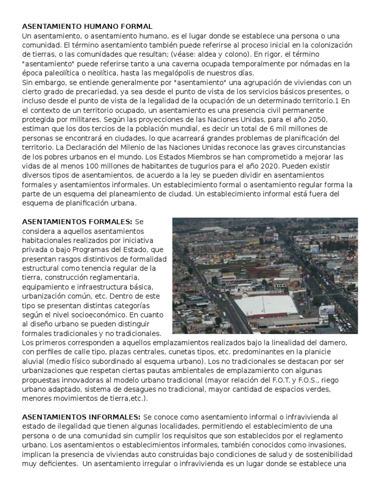 Tipos de Asentamientos Humanos | PDF | Science | Geografía