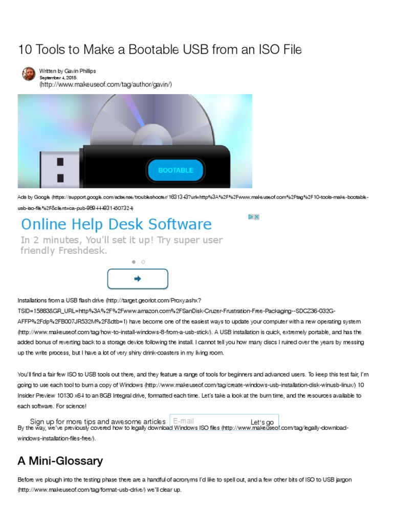 10 Tools To Make A Bootable USB From An ISO File | PDF | Booting | File ...