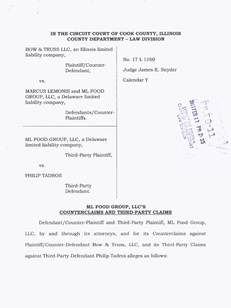 Counterclaims and Third-Party Claims | PDF