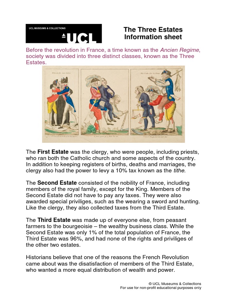 Three Estates Student Sheets | PDF