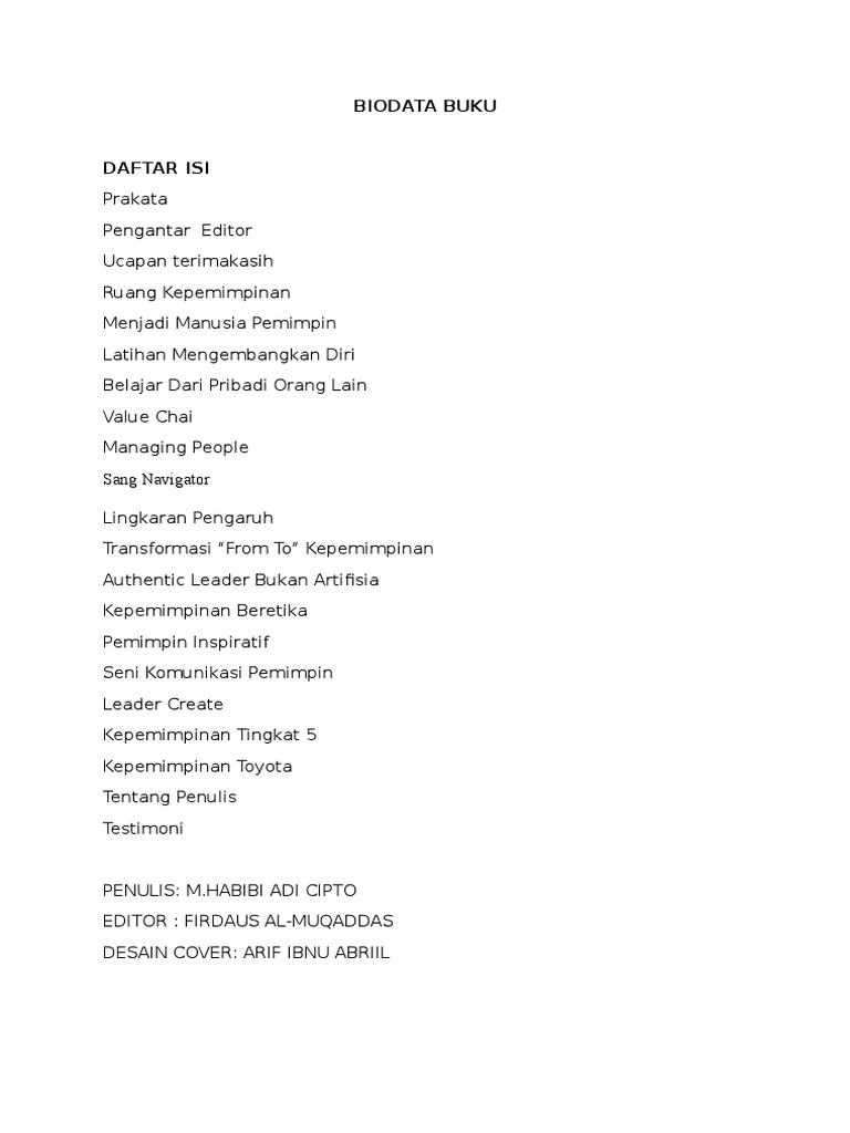 Biodata Buku | PDF