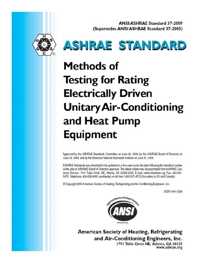 Ansi Ashrae Standard 37-2009 v1 | PDF