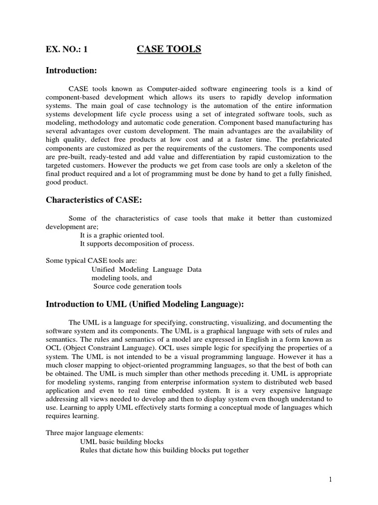 Case Tools | PDF | Conceptual Model | Unified Modeling Language