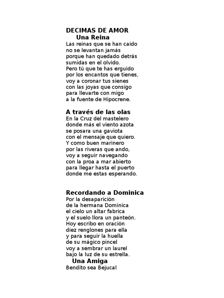 Décimas de Amor: Poesía en 10 Versos | PDF | Cupido | Amor