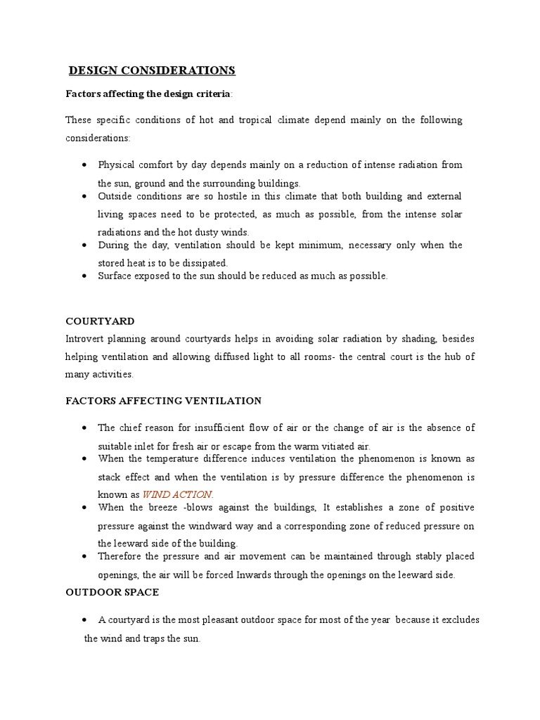 Design Consideration | PDF | Ventilation (Architecture) | Wound