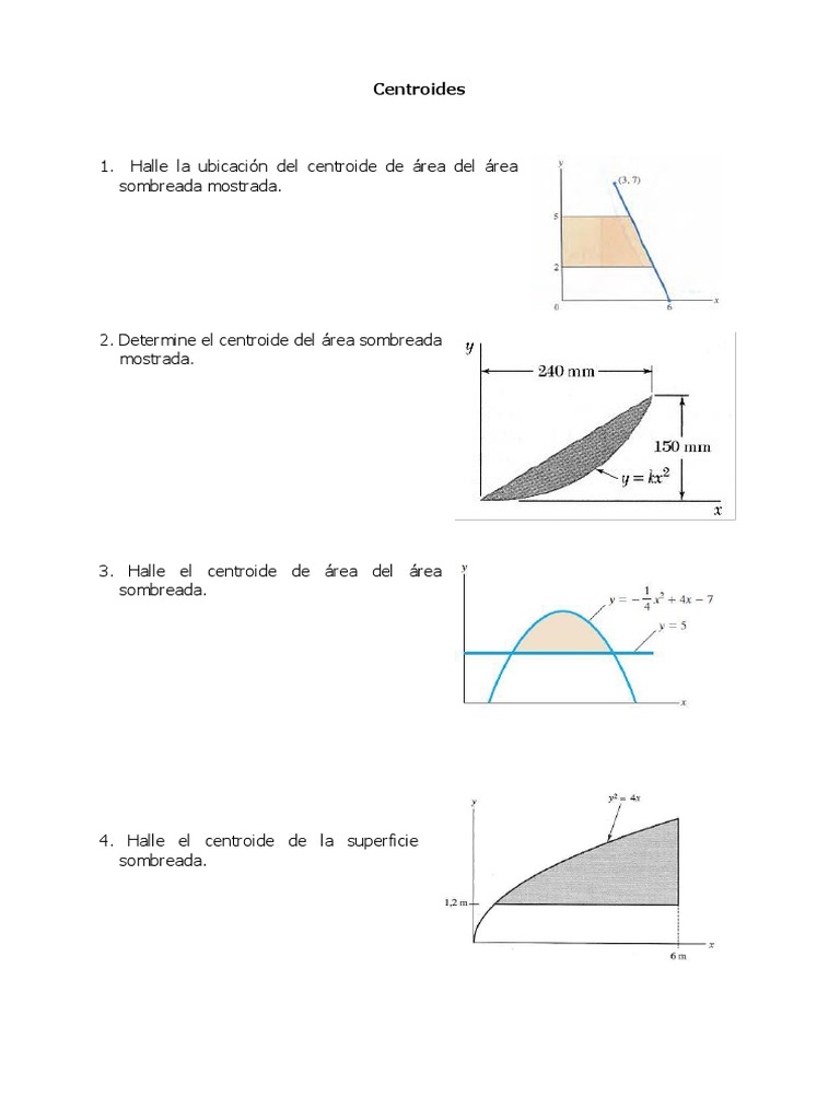 Cálculo de centroides para diferentes figuras geométricas | PDF