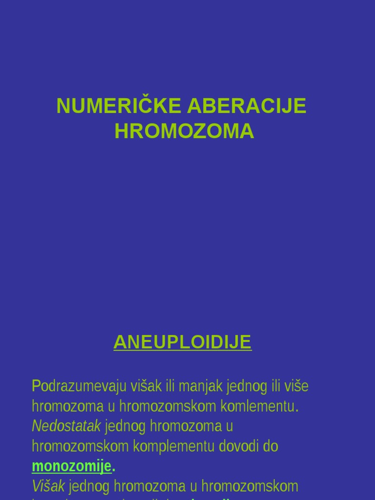 Numericke Aberacije Hromozoma (1)