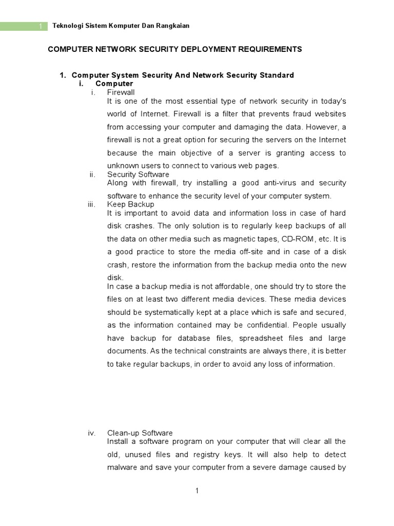 1.0 Computer Network Security Deployment Requirements | PDF | Malware ...