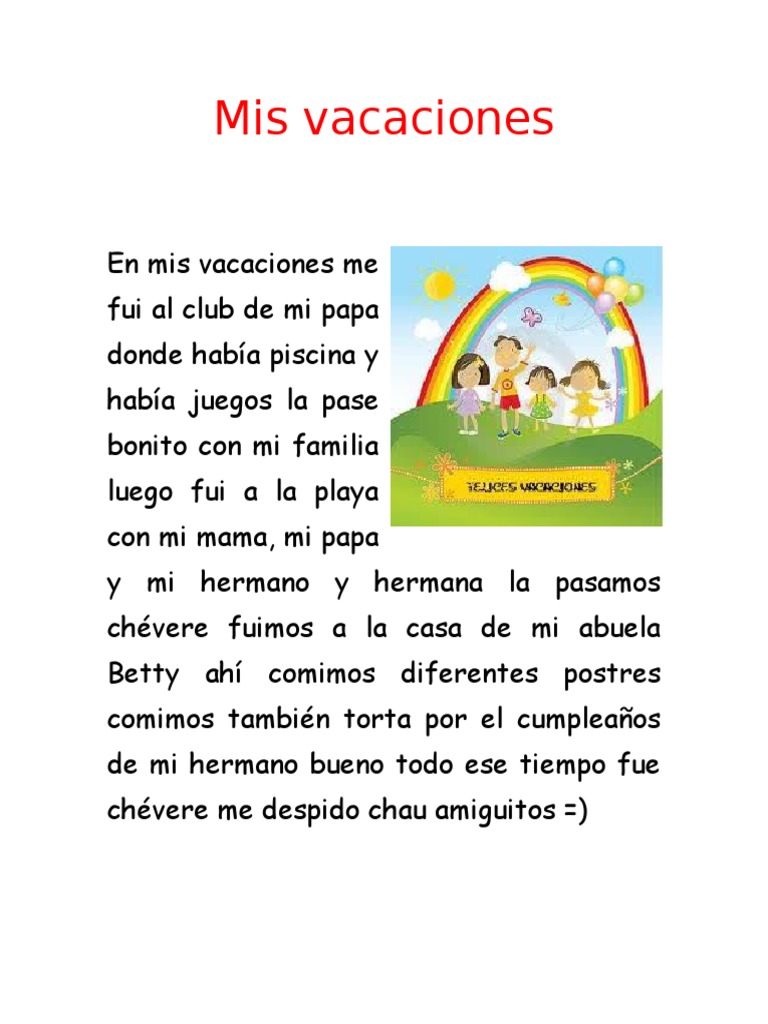 Mis Vacaciones | PDF