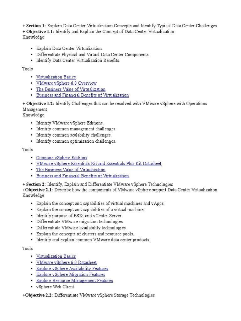 Vmware Exam Syllabus | PDF | V Mware | Virtual Machine