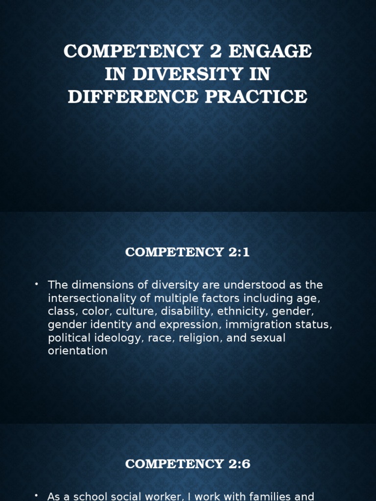 Social Work Competencies 2 | PDF