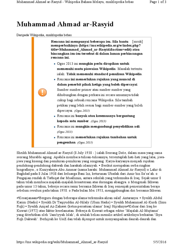 Muhammad Ahmad Ar-Rasyid | PDF | Perjalanan