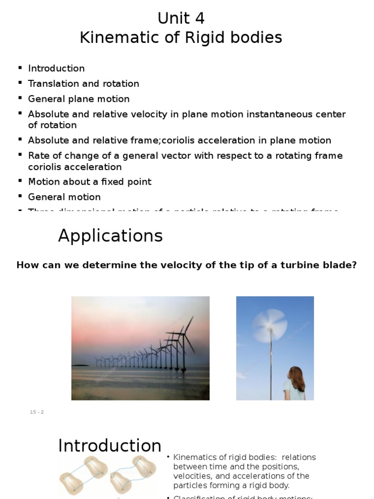Unit 4 Kinematic of Rigid Bodies | PDF | Rotation Around A Fixed Axis | Velocity