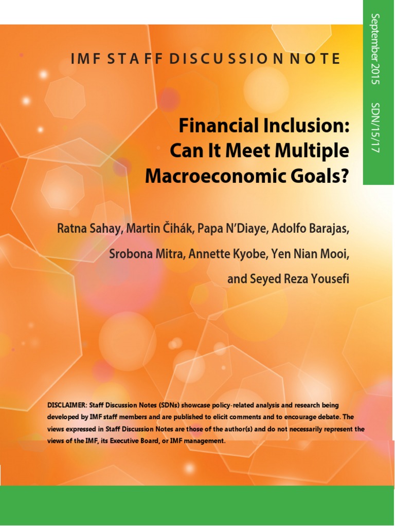 Financial Inclusion: Can It Meet Multiple Macroeconomic Goals? | PDF ...