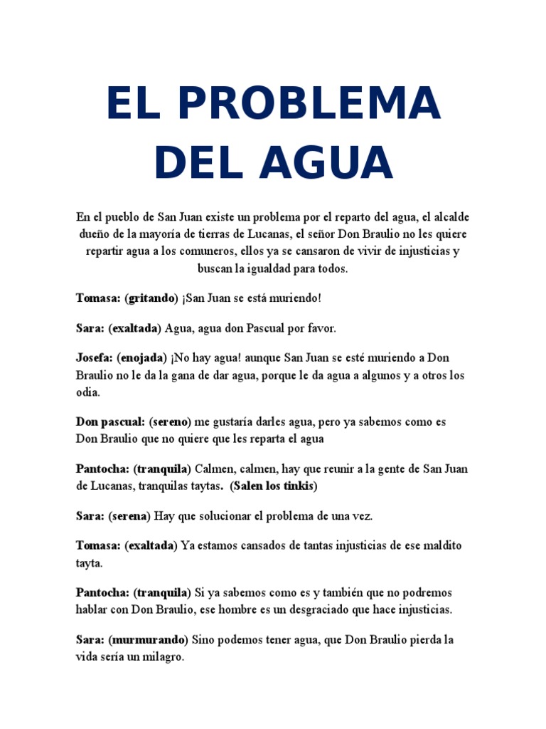 El Problema Del Agua | PDF | Obituario | Muerte